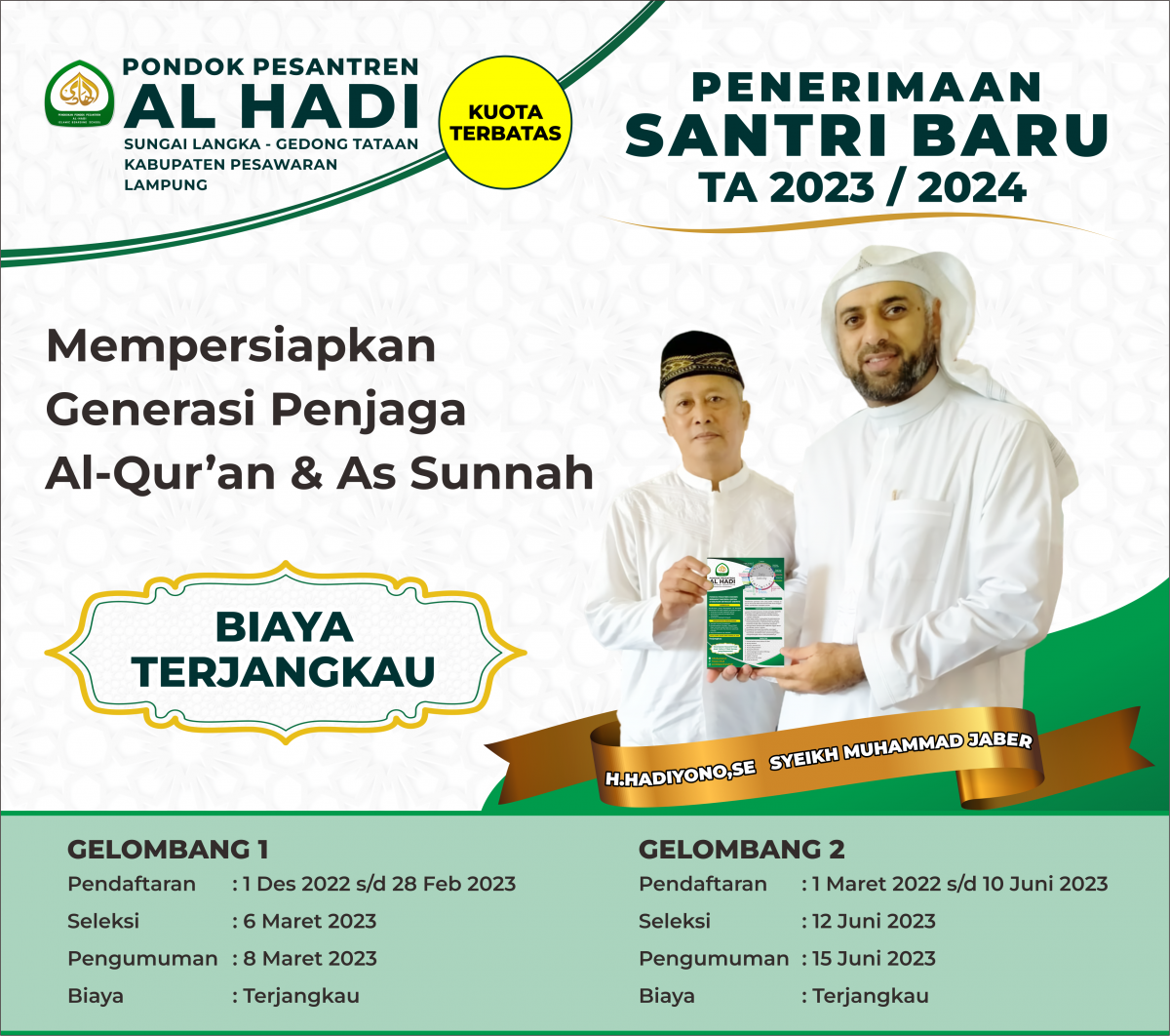 Penerimaan Santri Baru Ponpes Al-Hadi Tahun Ajaran 2023/2024 – G Syariah Hotel