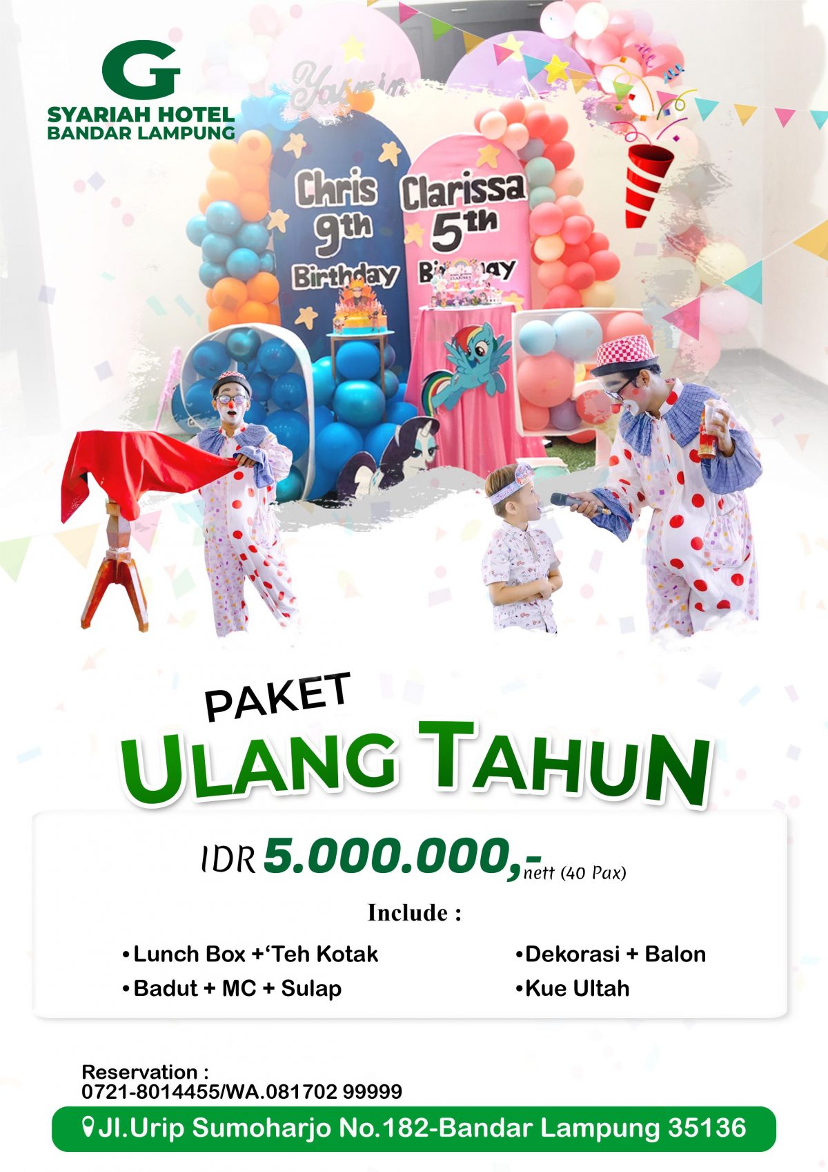 Paket Ulang Tahun – G Syariah Hotel